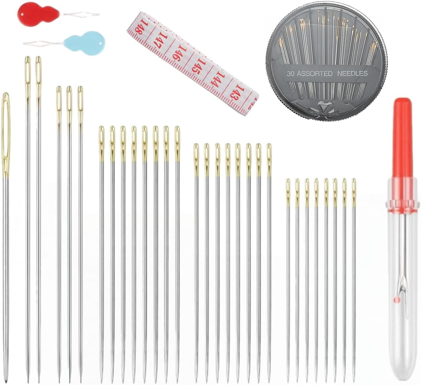 Premium Hand Sewing Needles Set, Assorted Embroidery Needles with ...