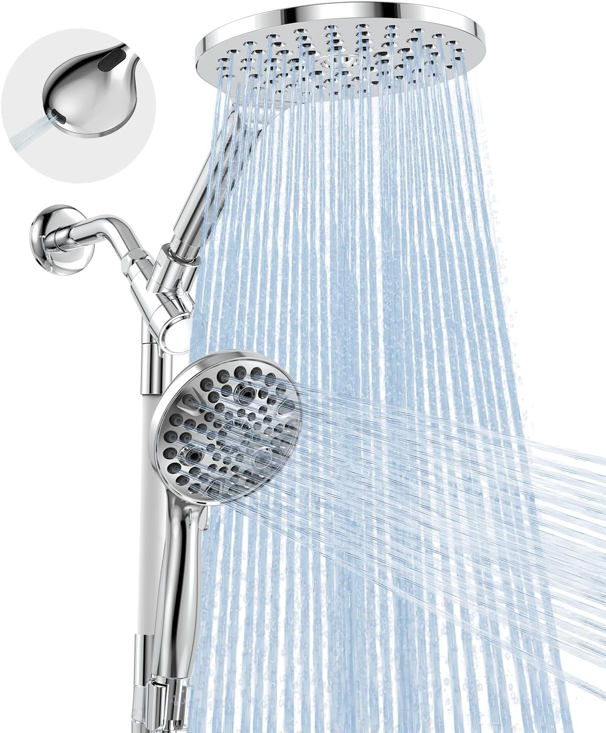 Premium Handheld Shower Head Combo, 2-in-1 Rain Shower Heads System 8 ...