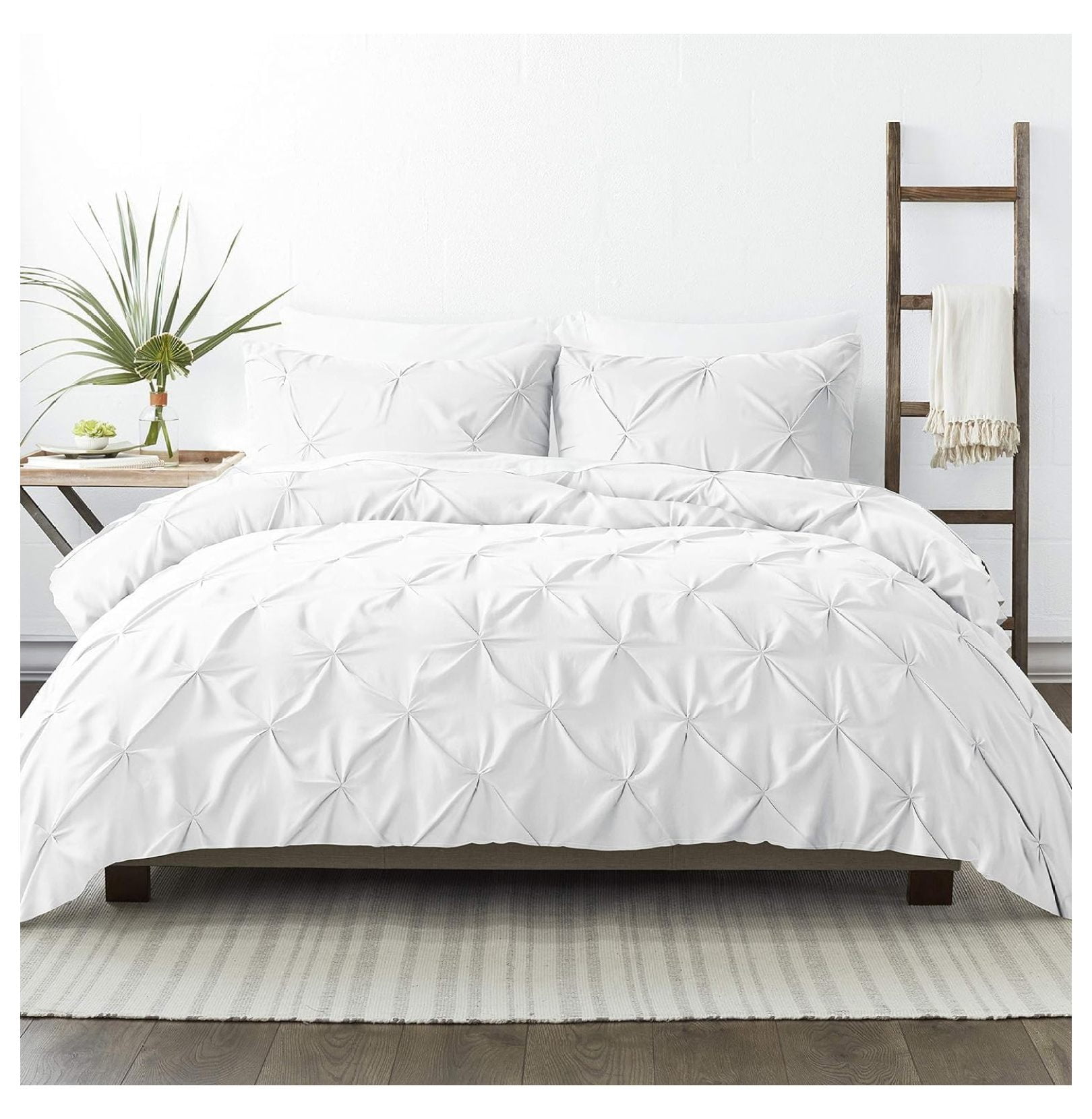 Premium Handmade 3-Piece Pinch Pleated Duvet Cover Queen/Full Size Set ...