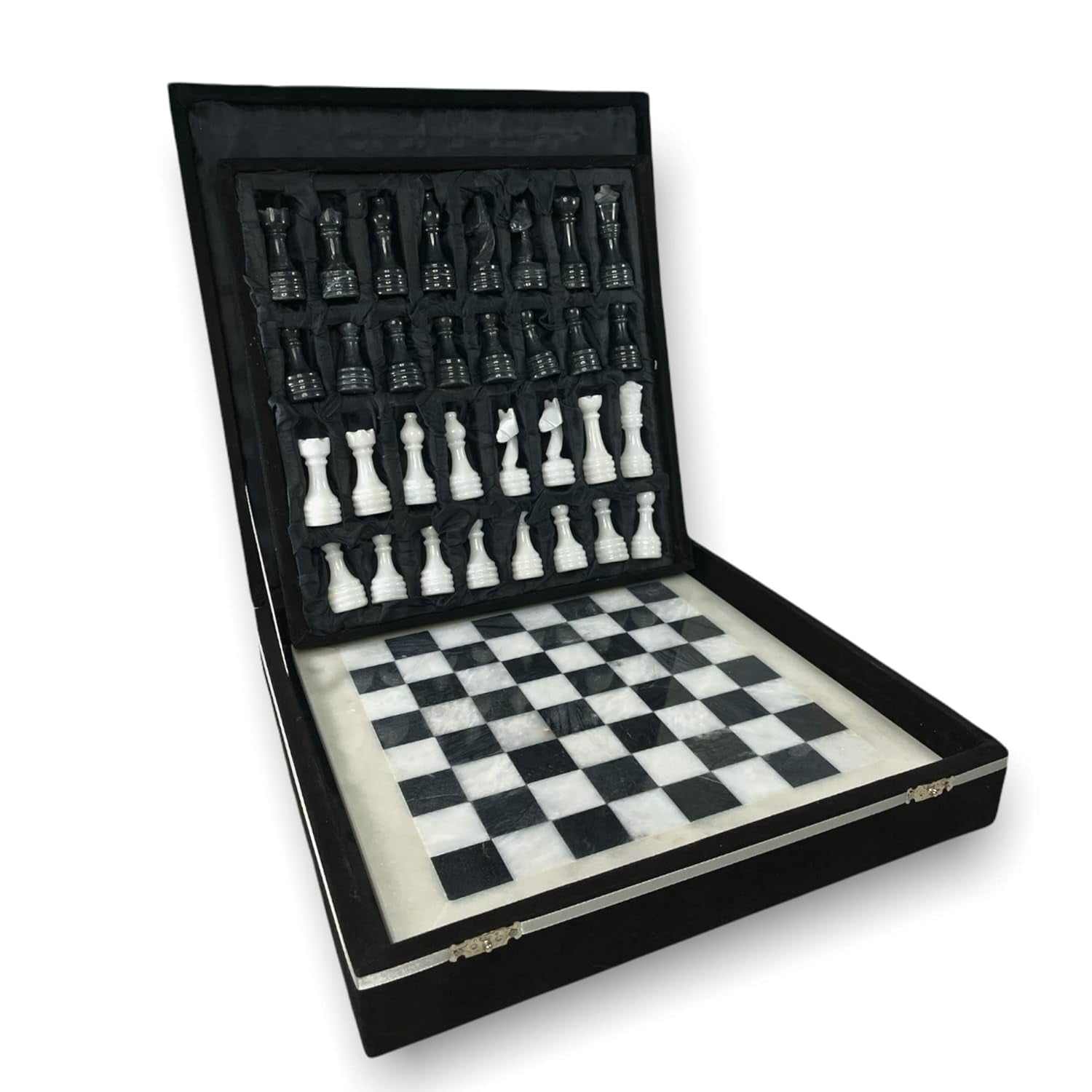 Premium Handmade Marble Chess Set with Gift Case - Modern Marble Chess ...