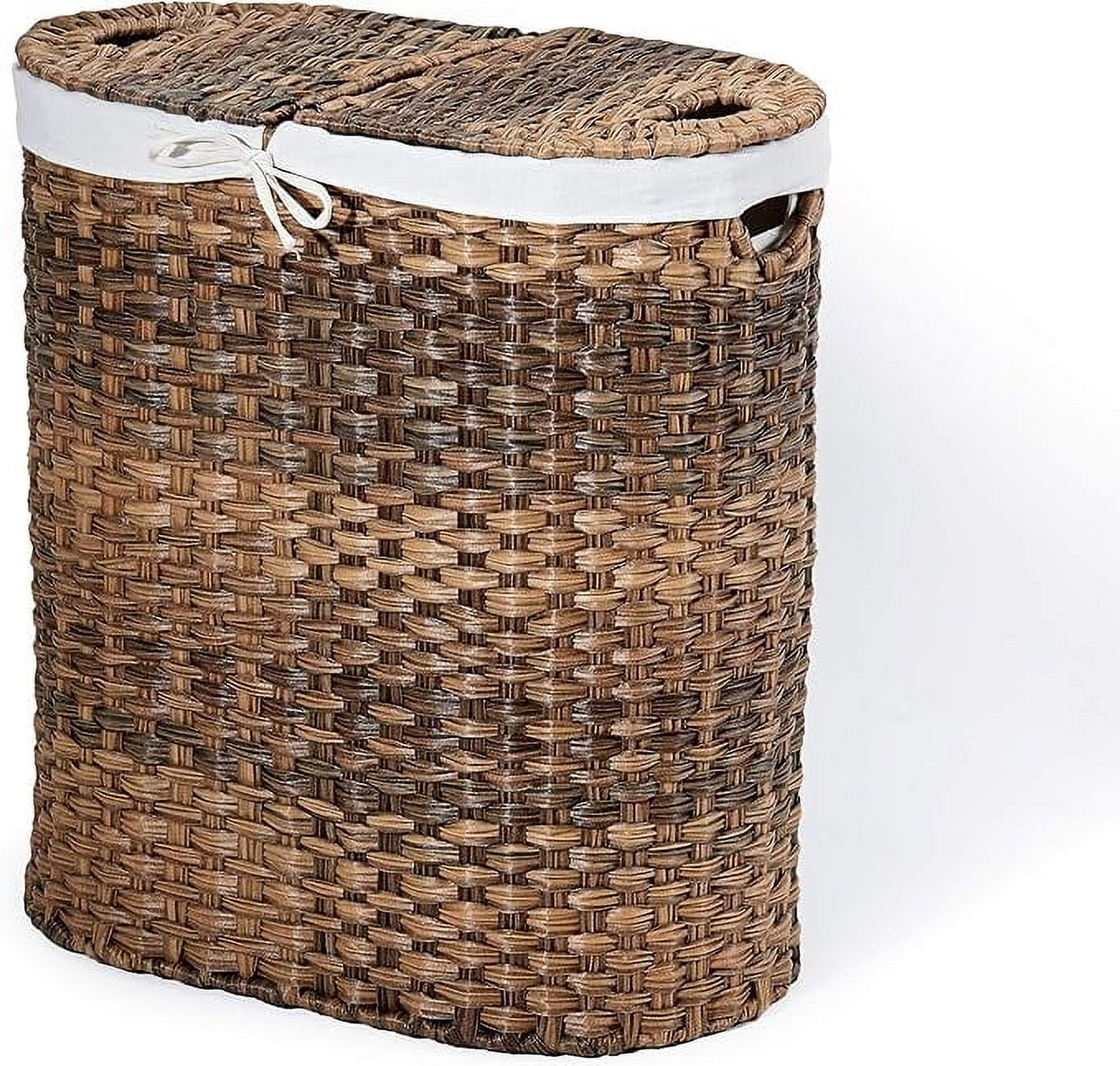 Premium Handwoven Portable Laundry Bin Basket with Carrying Handles ...