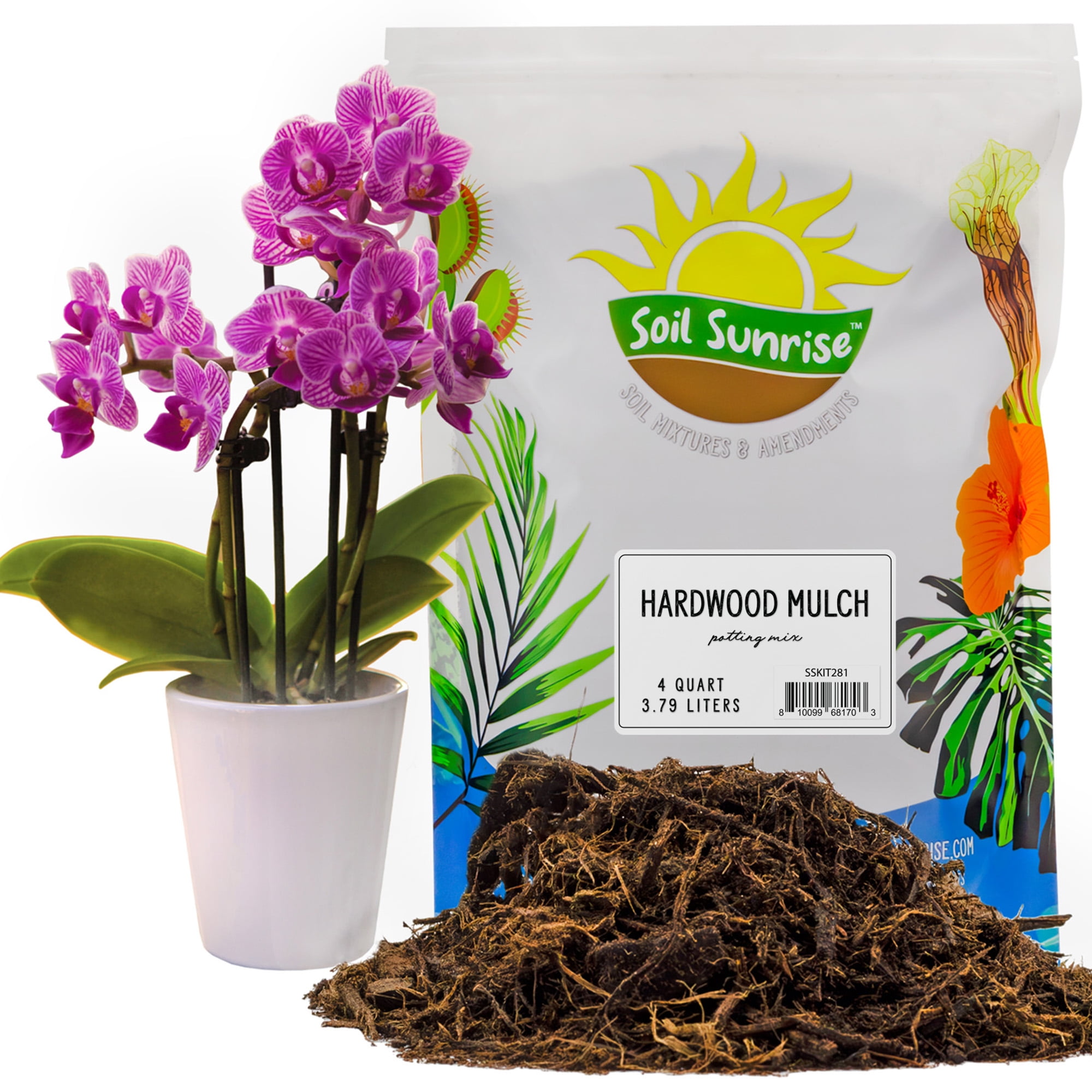 Premium Hardwood Mulch for Houseplants (4 Quarts); Shredded Wood Mulch ...