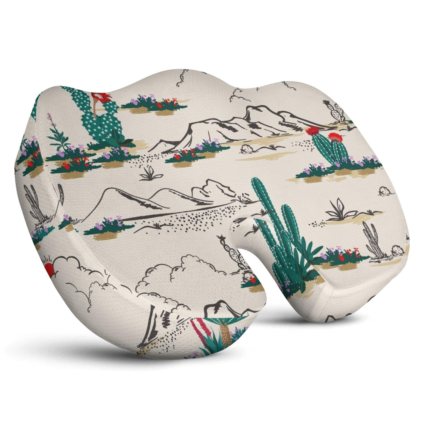 Premium Hawaiian Pattern Memory Foam Seat Cushion Ergonomic Chair Pad ...