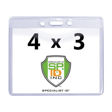 Advantus PVC-Free Badge Holders, Vertical, 3" x 4", Clear, 50/Pack ...