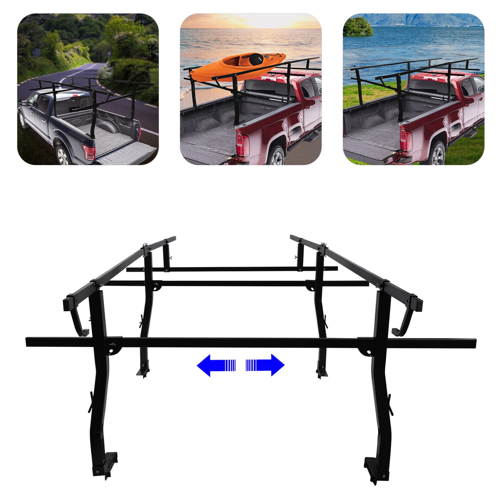 Premium Heavy-Duty Black Ladder Racks Adjustable for Pickup Truck ...