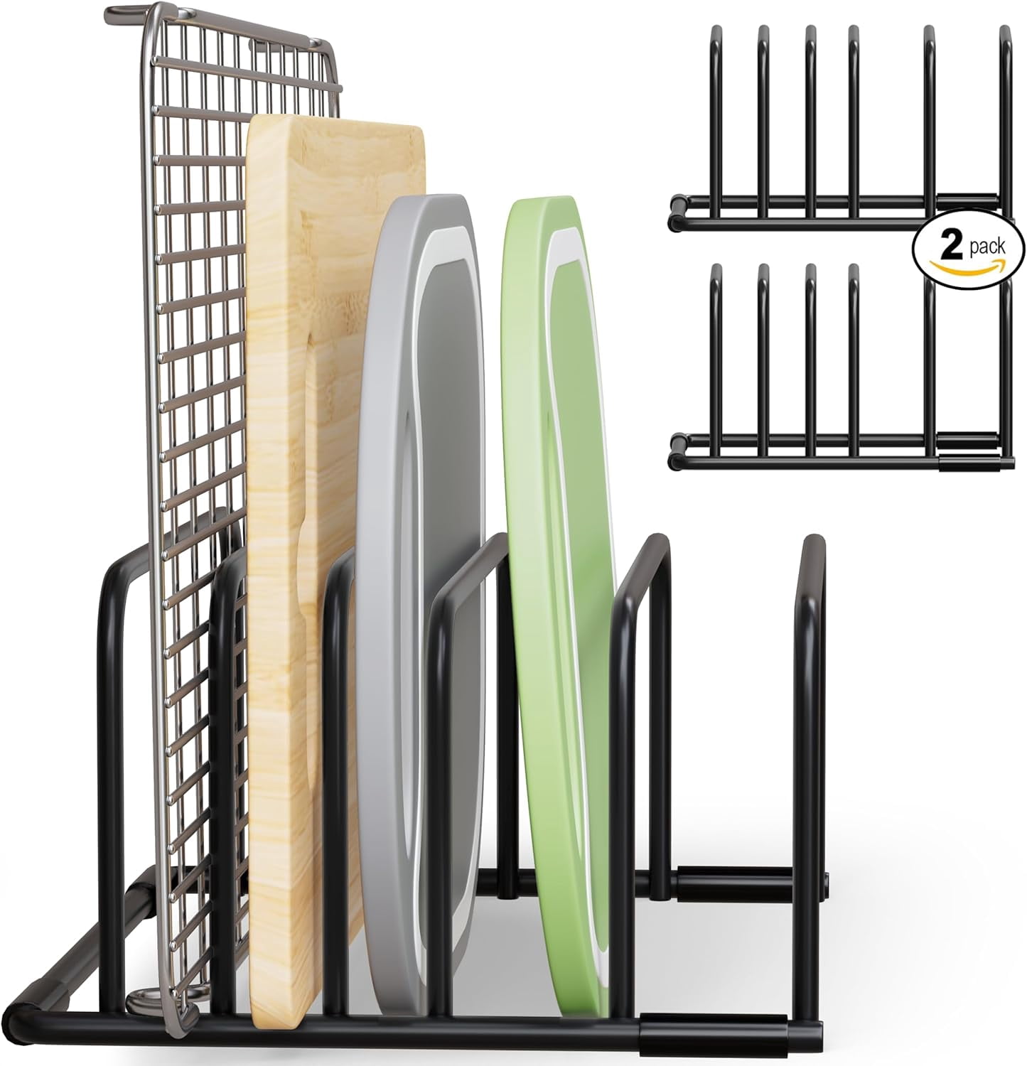 Premium Heavy-Duty Cutting Board Organizer Rack, Space-Saving Iron Wire ...