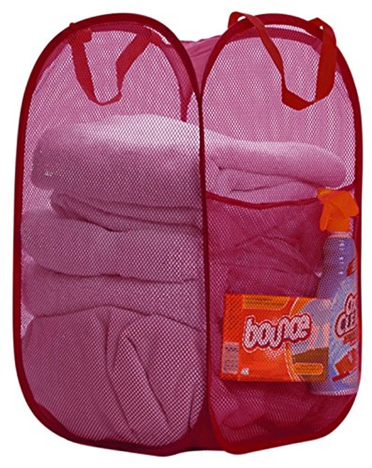 Premium Heavy-Duty Mesh Pop-Up Clothes Laundry Hamper - (14"X14"X24 ...