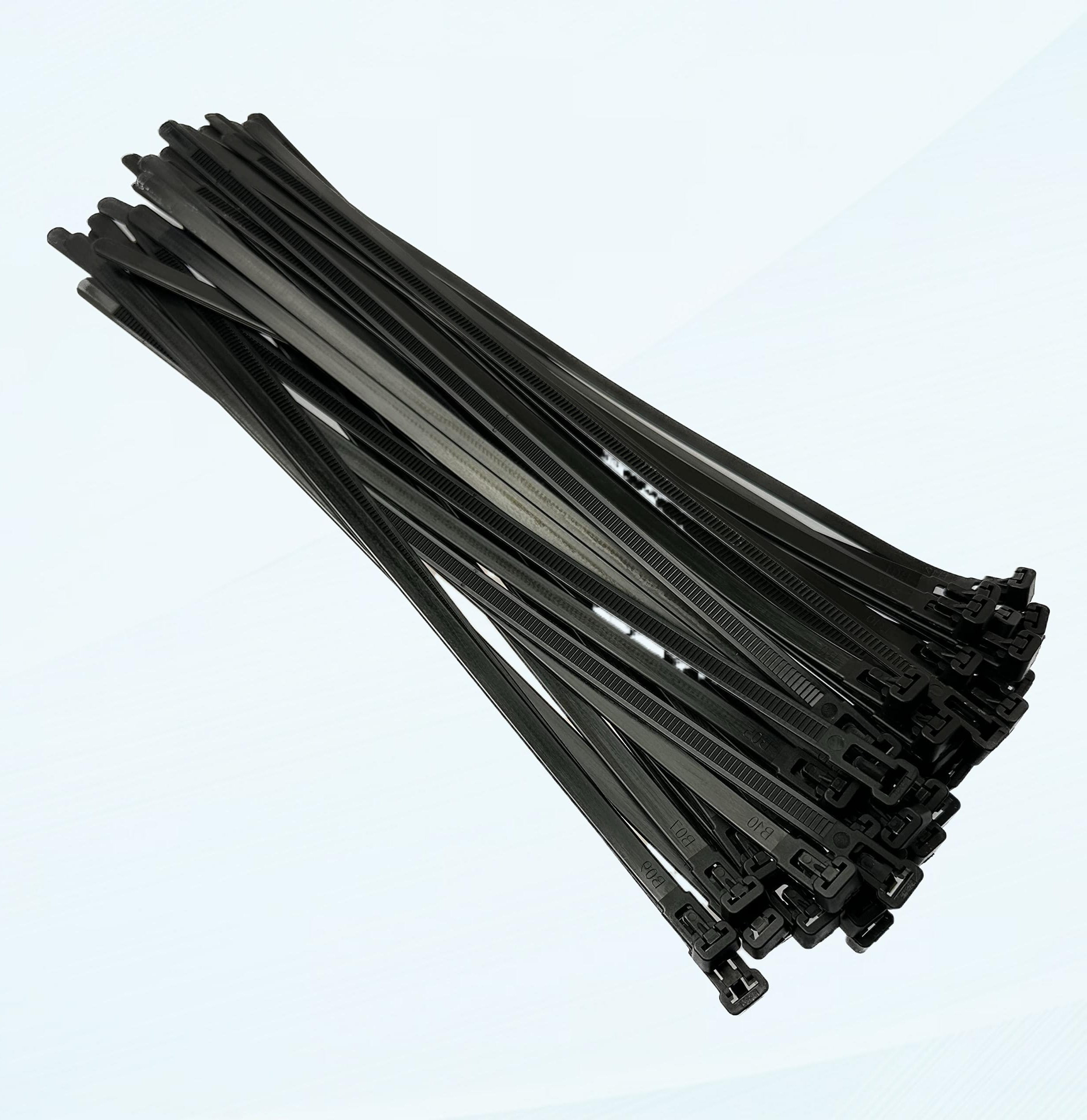 Premium Heavy Duty Plastic Disposable Cable Ties Large Reusable Zip ...