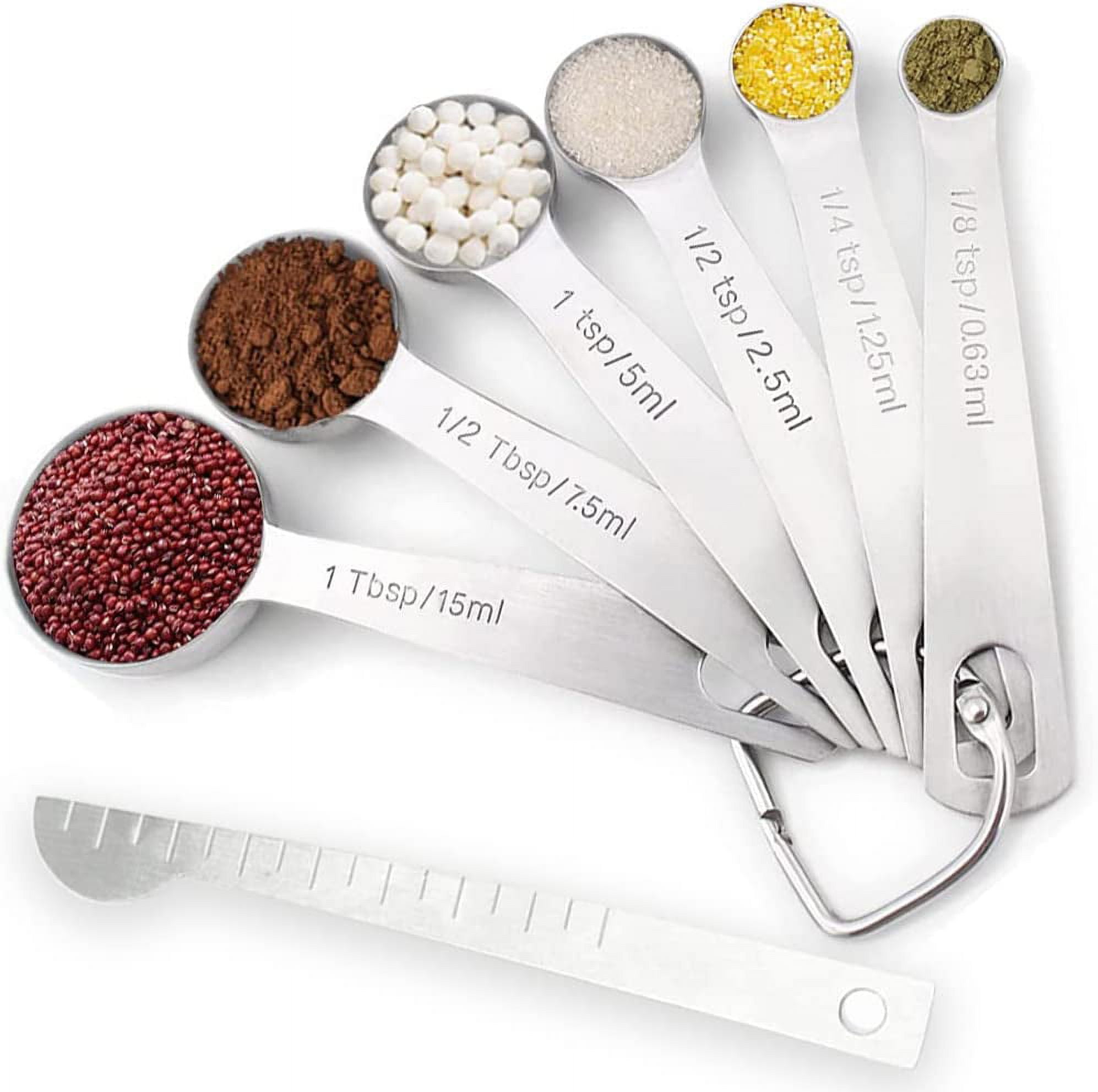 Premium Heavy Duty Stainless Steel Measuring Spoons Cups Set, Set of 7 ...