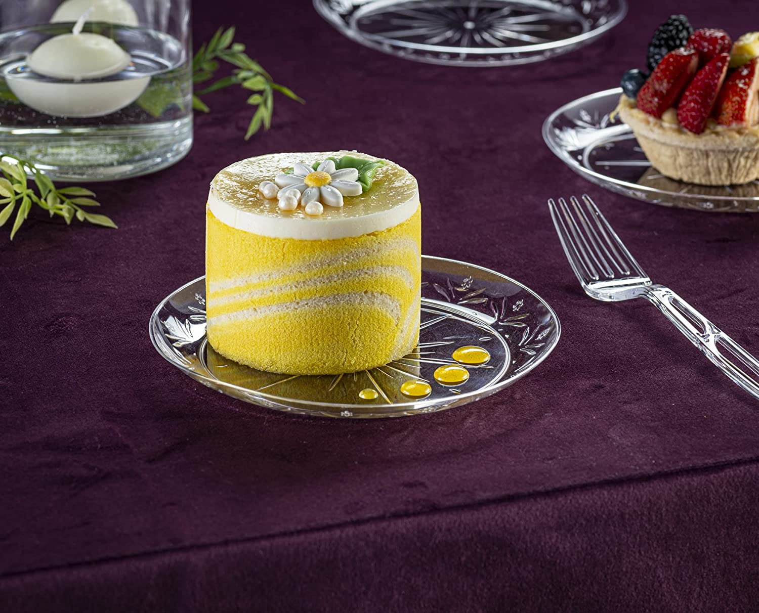 Premium Heavy Weight Crystal Clear Disposable Hard Plastic Plate (240 ...