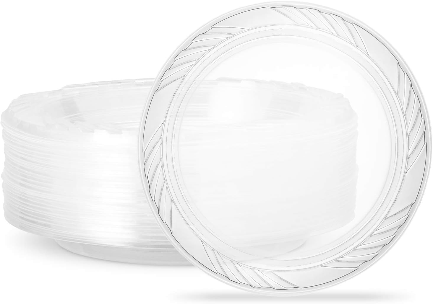 Premium Heavy Weight Crystal Clear Disposable Plastic Plate (480, 6 ...