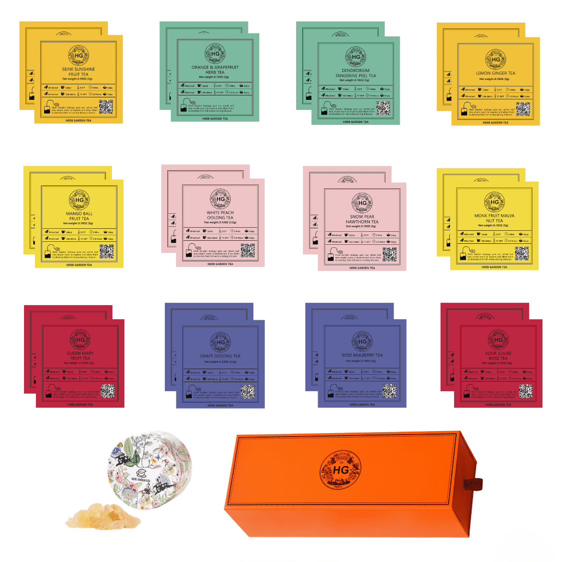 Premium Herbal Tea & Fruit Tea Sampler Gift Set – 12 Flavors, 24 Tea ...