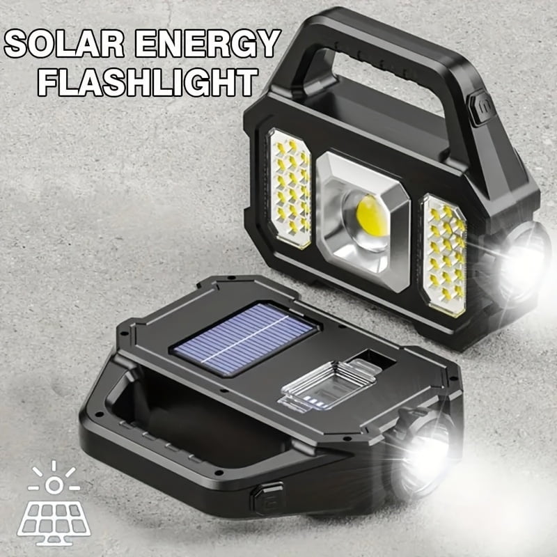 Premium High-Power Solar Work Light - Remote LED Flashlight, C-Type ...