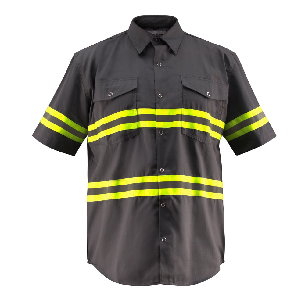 Premium High Visibility Reflective Safety Work Shirts - Half Sleeve ...