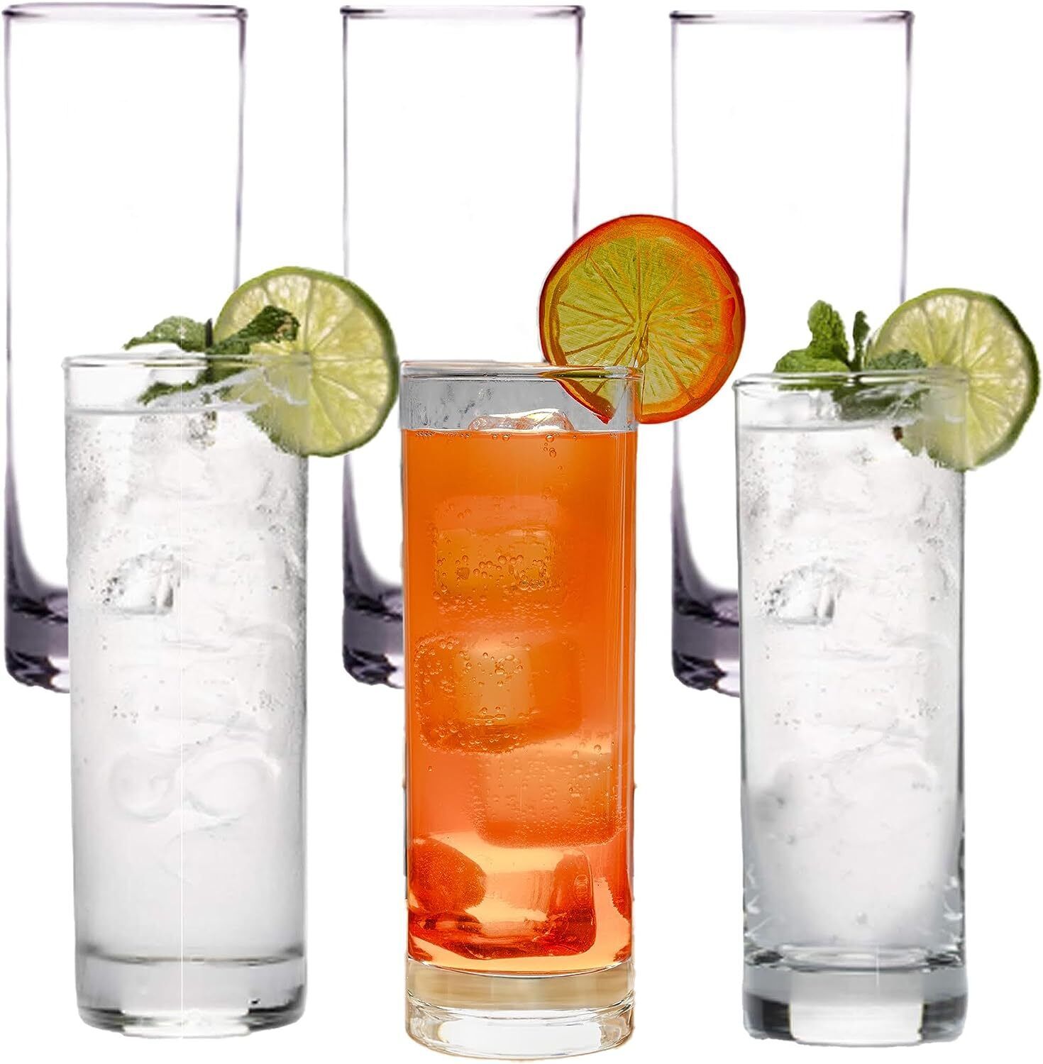 Premium Highball Collins Glasses - Set of 6 - 12oz/15oz - Walmart.com
