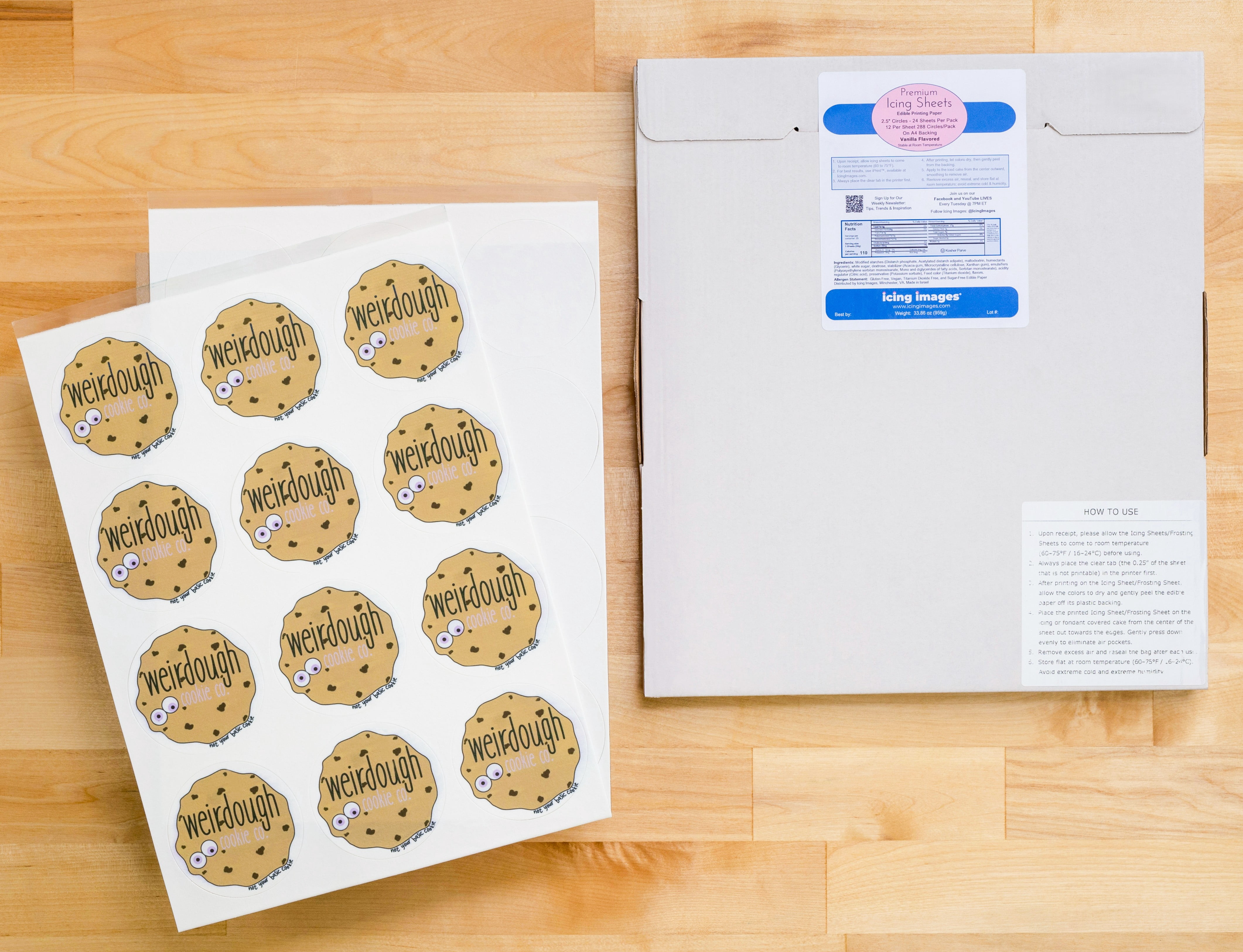 Premium Icing Sheets (vanilla) - 2" Precut Circles - White - 24 sheets ...