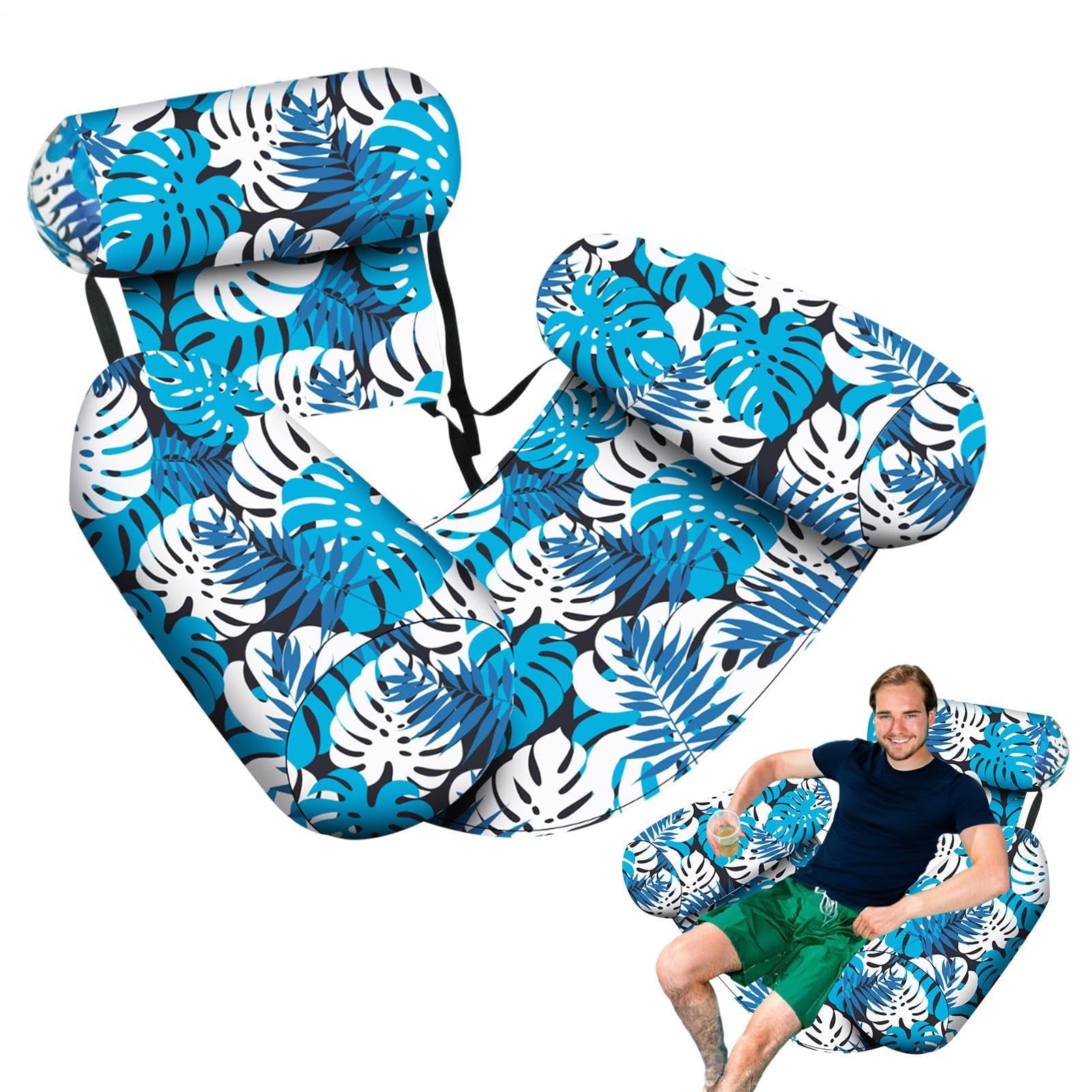 Premium Inflatable Pool Lounge Chair with Headrest – Heavy Duty ...