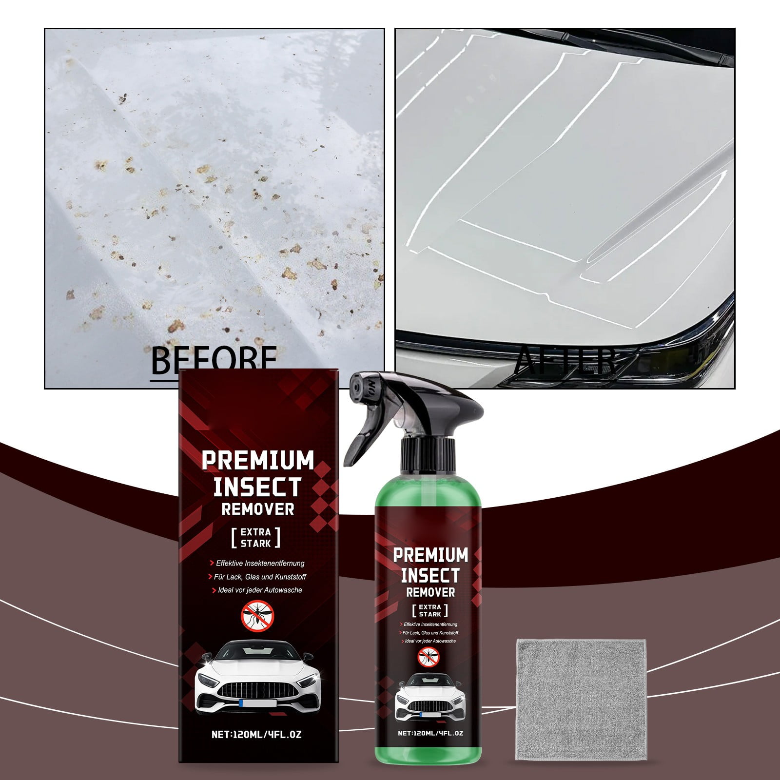Premium Insect Remover Spray for Cars Extra Strong Formula, 120ml ...