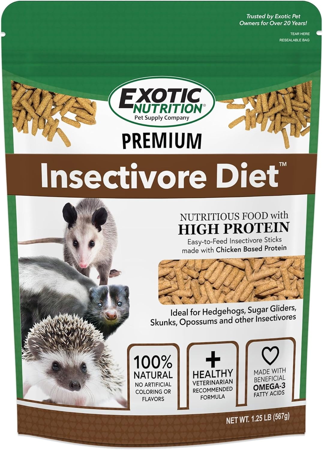 Premium Insectivore Diet (1.25lb) - Healthy Nutritious Chicken Based ...