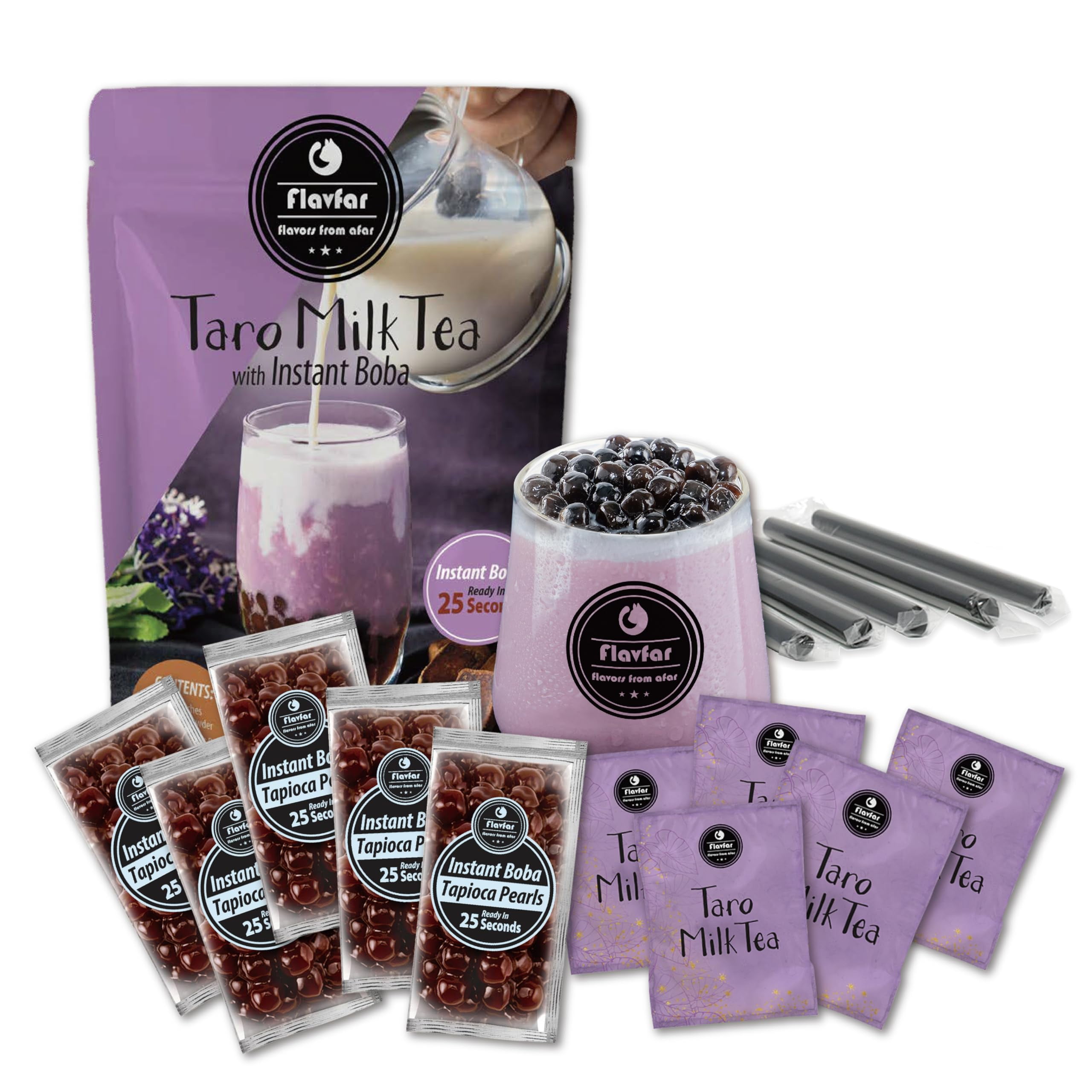 Premium Instant Taro Milk Tea Kit With Authentic Brown Sugar Tapioca ...