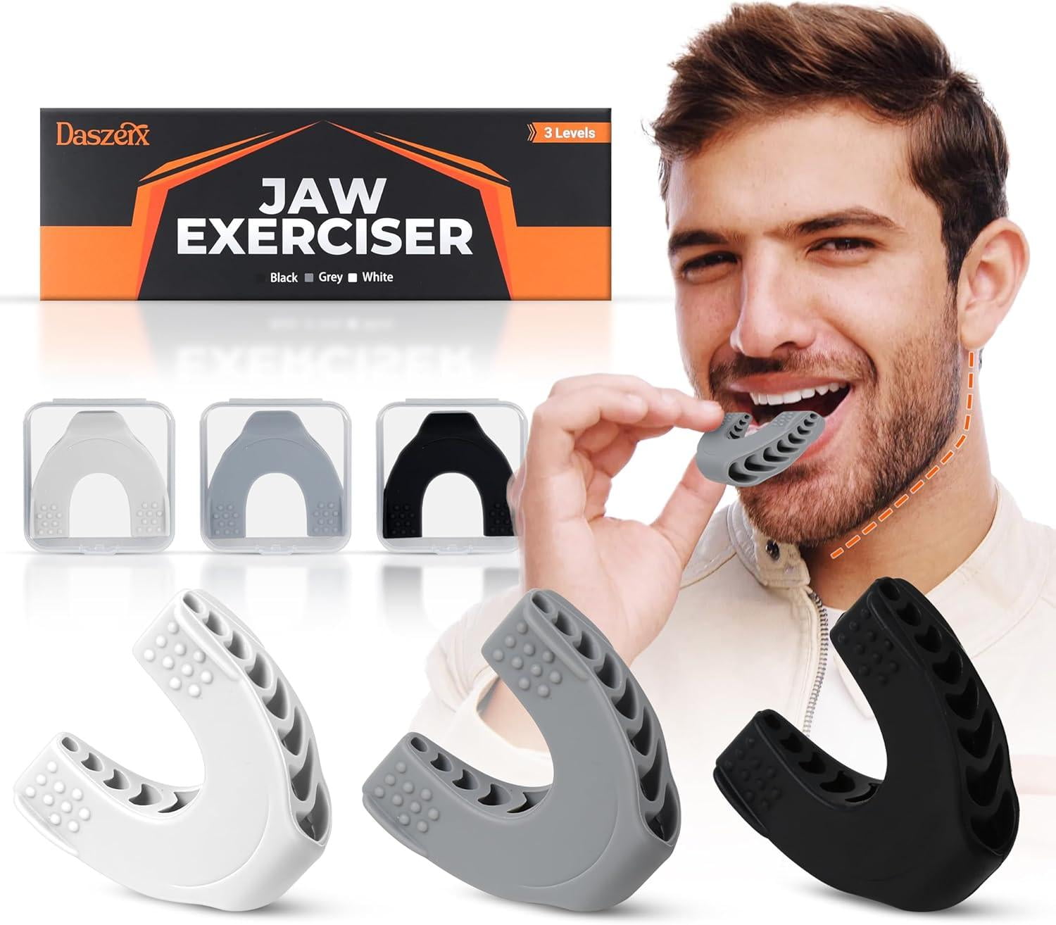 Premium Jaw Exerciser for Men & Women | 3 Resistance Levels, Silicone ...