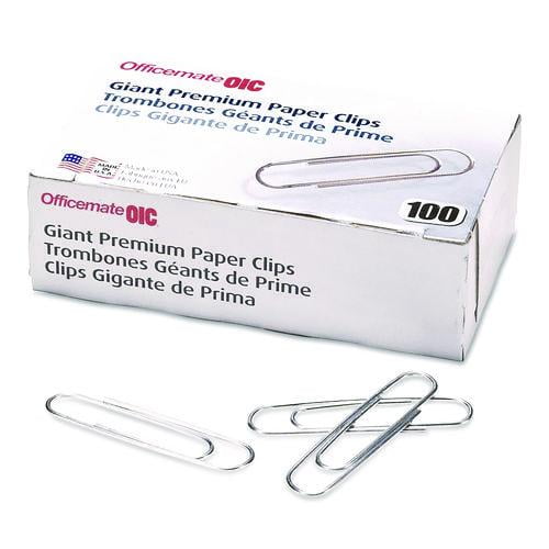 Premium Jumbo Paper Clips, Jumbo, Smooth, Silver, 100/Box, 10 Boxes ...