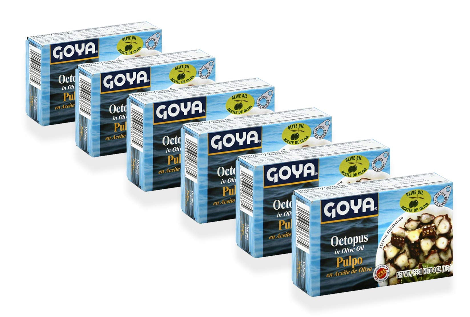 Premium Jumbo Squid Octopus Style In Olive Oli By Goya 4 Oz Pack Of 6 ...