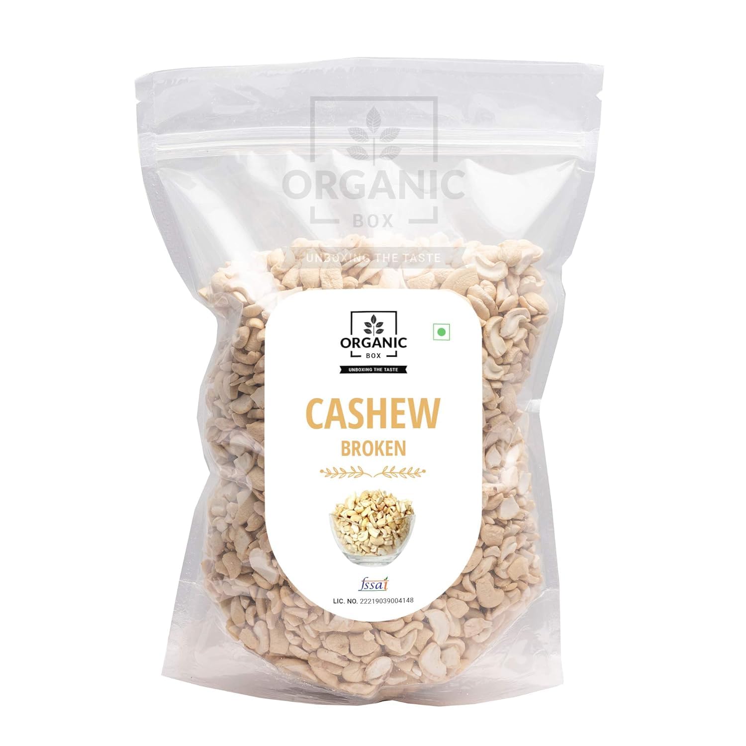 Premium Kaju Broken Cashews Nuts By Organic Box 500gm, | 4 Pieces Kaju ...