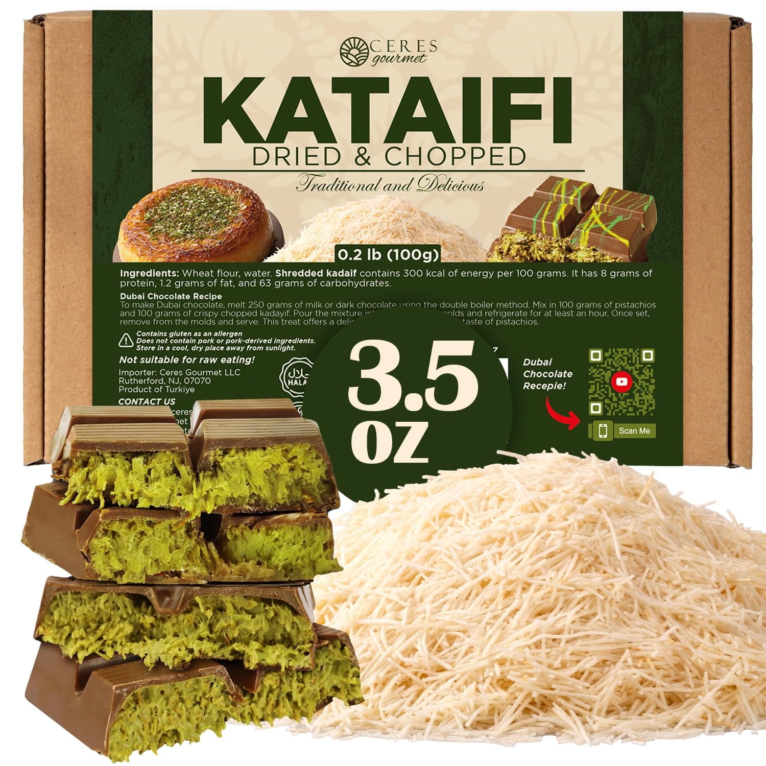 Premium Kataifi Shredded Fillo Dough – (3.5 oz) | Authentic Greek ...