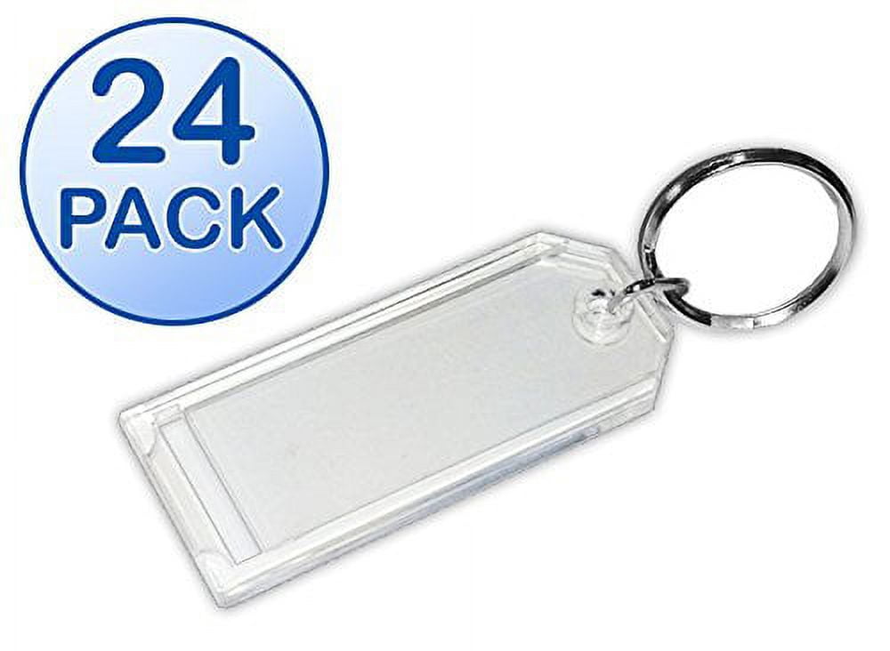 Premium 3" Crystal Color Key Tag Pack - 24 Durable Plastic Tags with ...