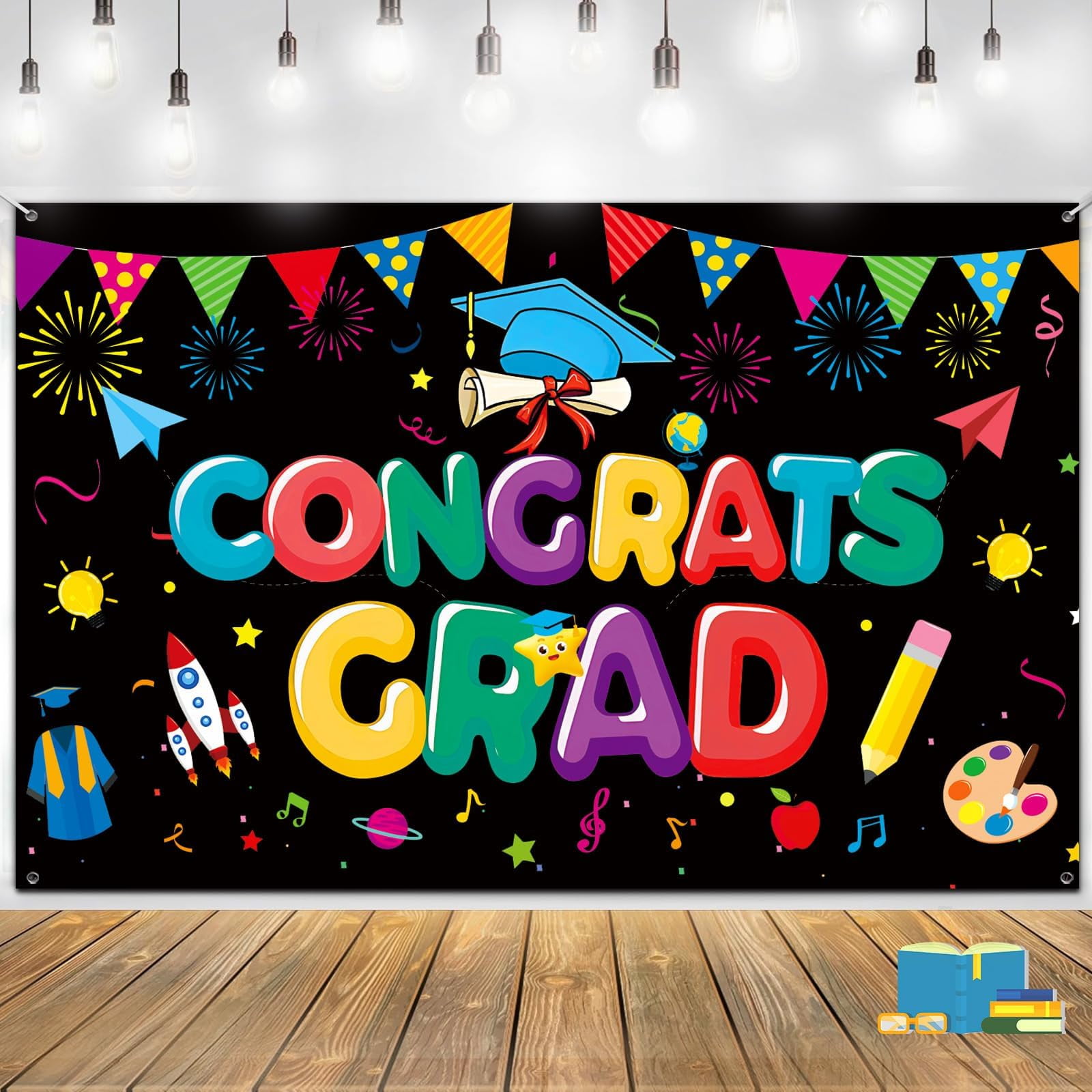Premium Kindergarten Graduation Backdrop RRF12 Banner, Large 72x44in ...