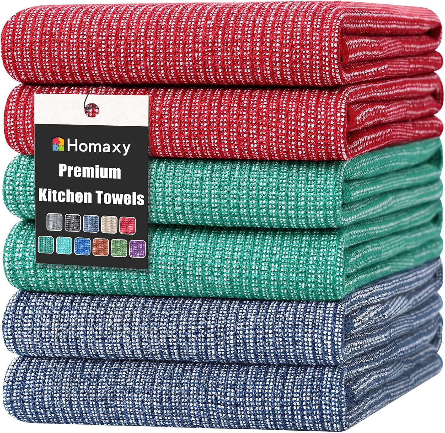 Premium Kitchen Towels(18”x 28”, 6 Pack), Large Cotton Kitchen Hand ...