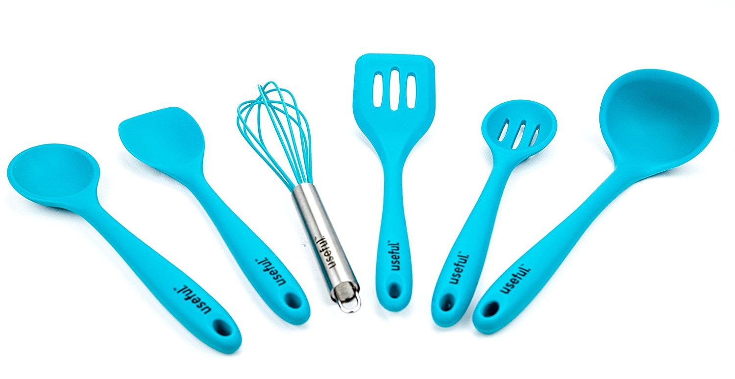 Premium Kitchen Utensil Set. Quality Silicone Cooking Set of 6 ...