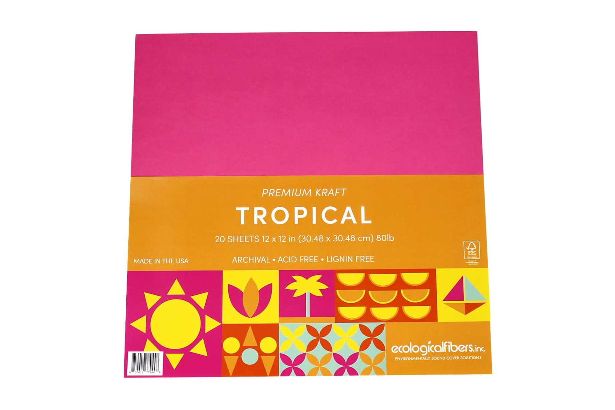 Premium Kraft Tropical Paper MMF7 Collection, 12" x 12", Tropical, Pack ...