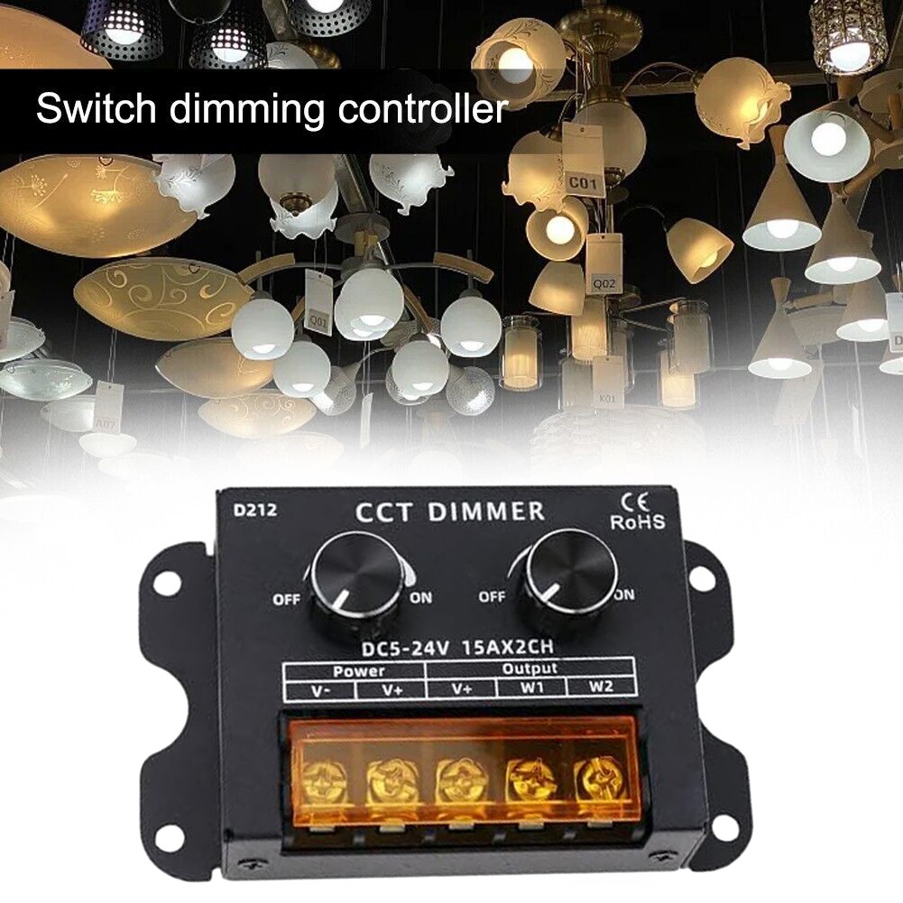 Premium LED CCT Controller for Dual White Strip Lights Convenient Knob ...