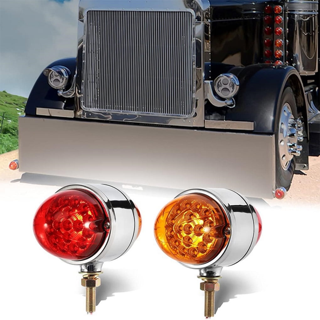 Premium LED Turn Signal Set - 2x Amber/Red 17-LED Watermelon Lights for ...