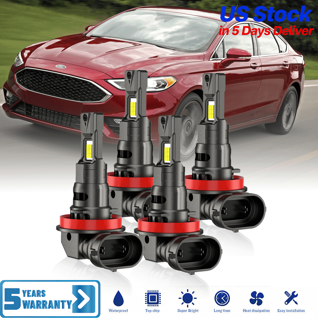 Premium LED Upgrade Kit - H9 H11 LED Headlight Combo - Compatible with ...