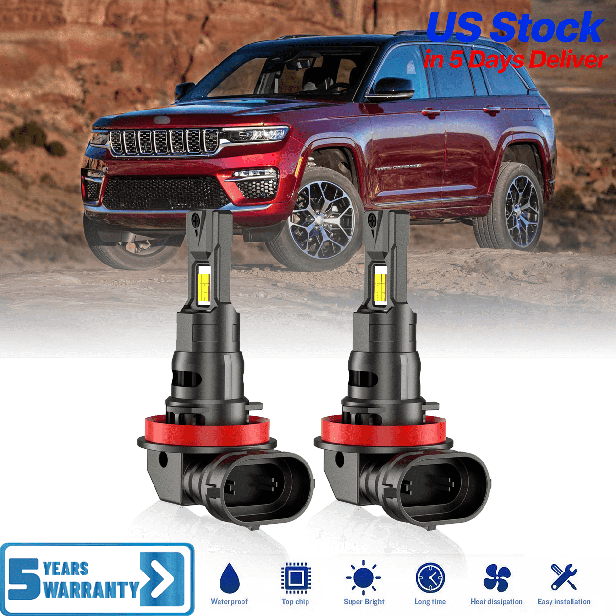 Premium LED Upgrade Kit - H9 LED Headlight Kit - Compatible with Jeep ...