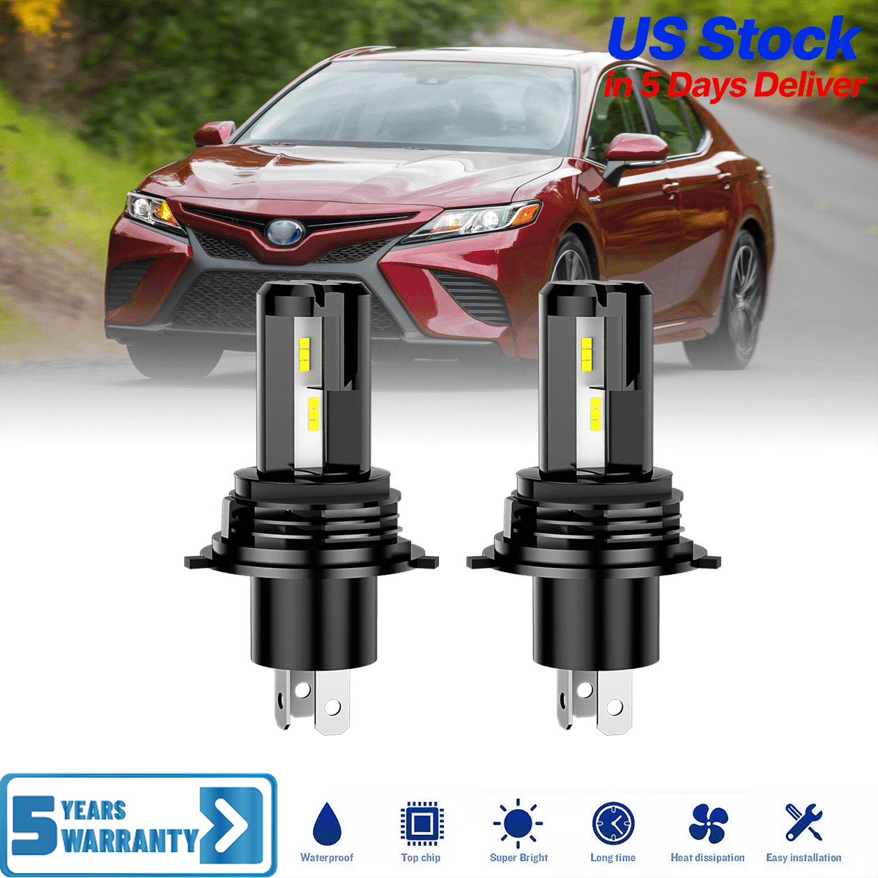 Premium LED Upgrade Kit - HB2/9003 LED Headlight Kit - Compatible with ...