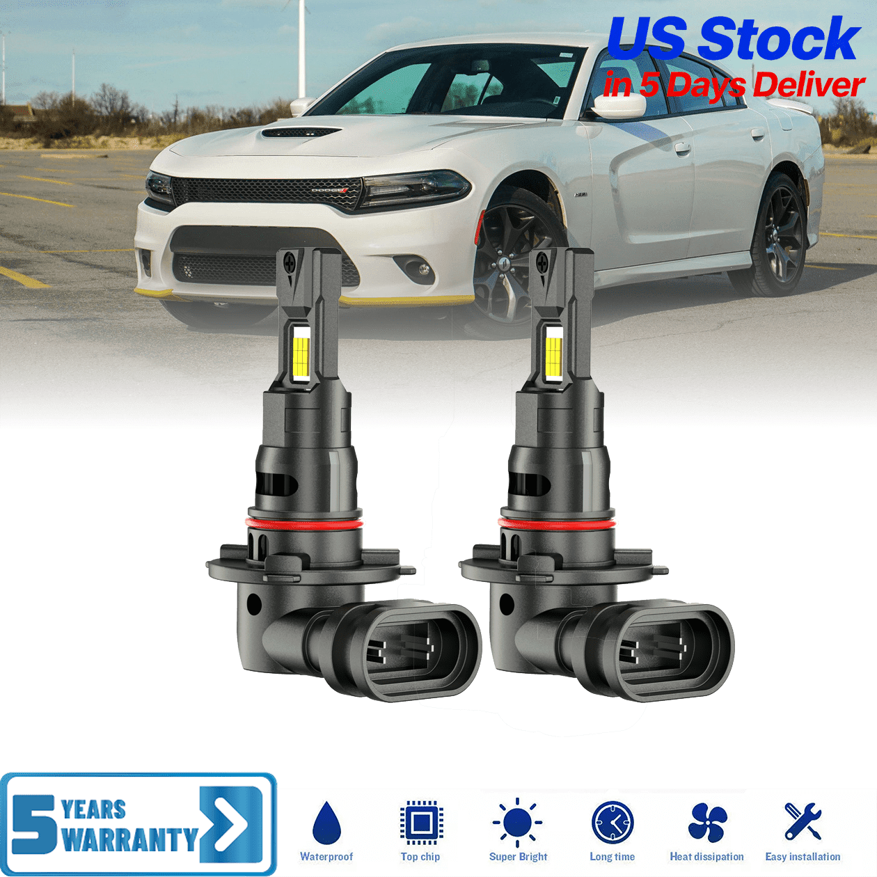 Premium LED Upgrade Kit - HB3/9005 LED Headlight Kit - Compatible with ...