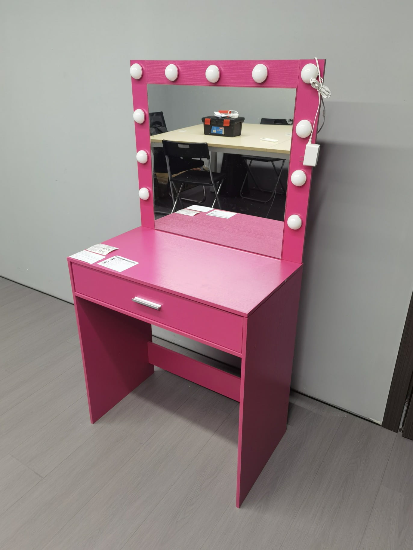 Premium LED Vanity Desk with Full-Length Mirror & 3 Lighting Modes ...