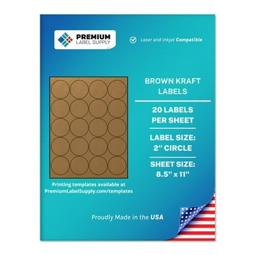Premium Label Supply Brown Kraft Sticker Round Labels – 1" Circle ...
