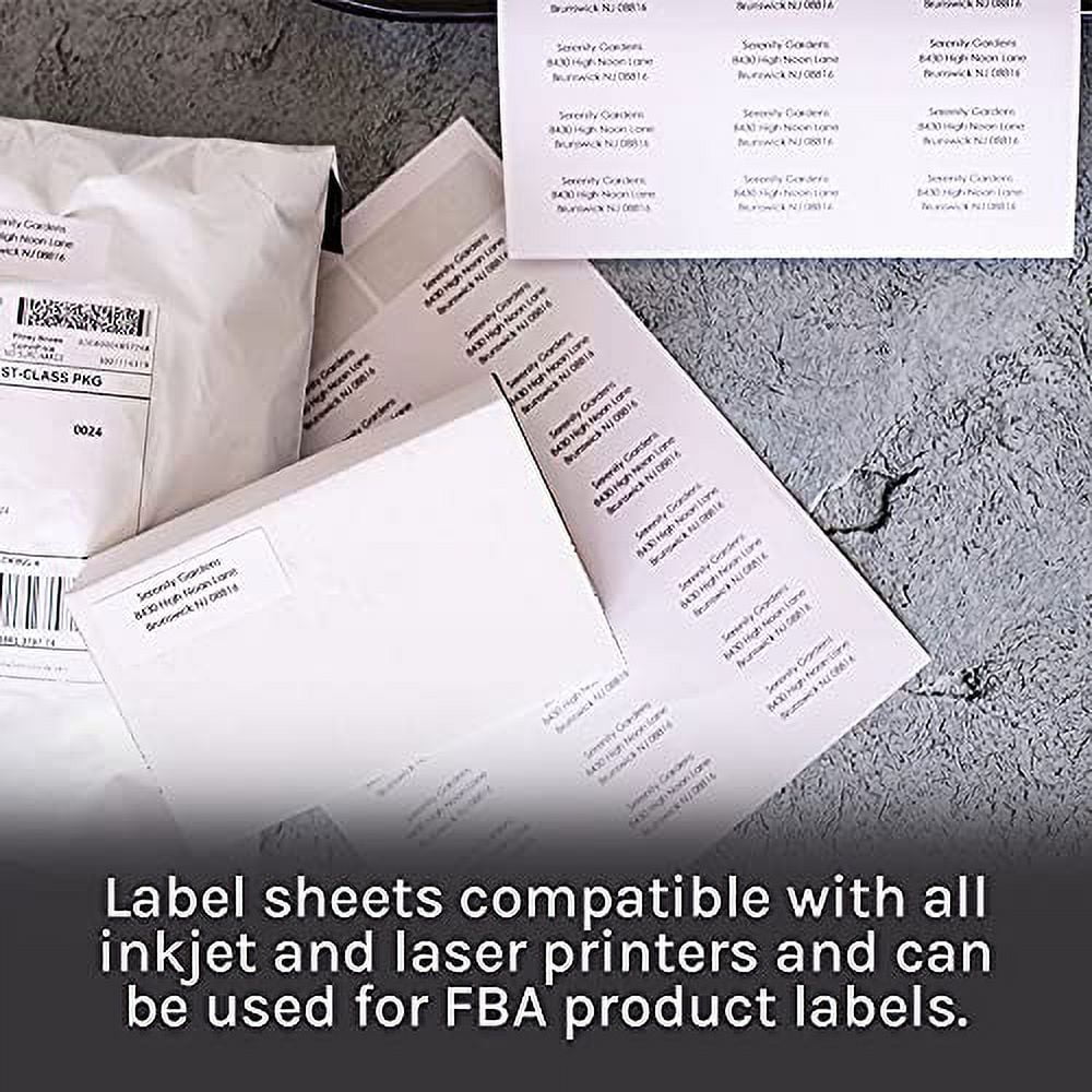 Premium Label Supply White Address Sticker Labels – 2.625" x 1" – Laser ...