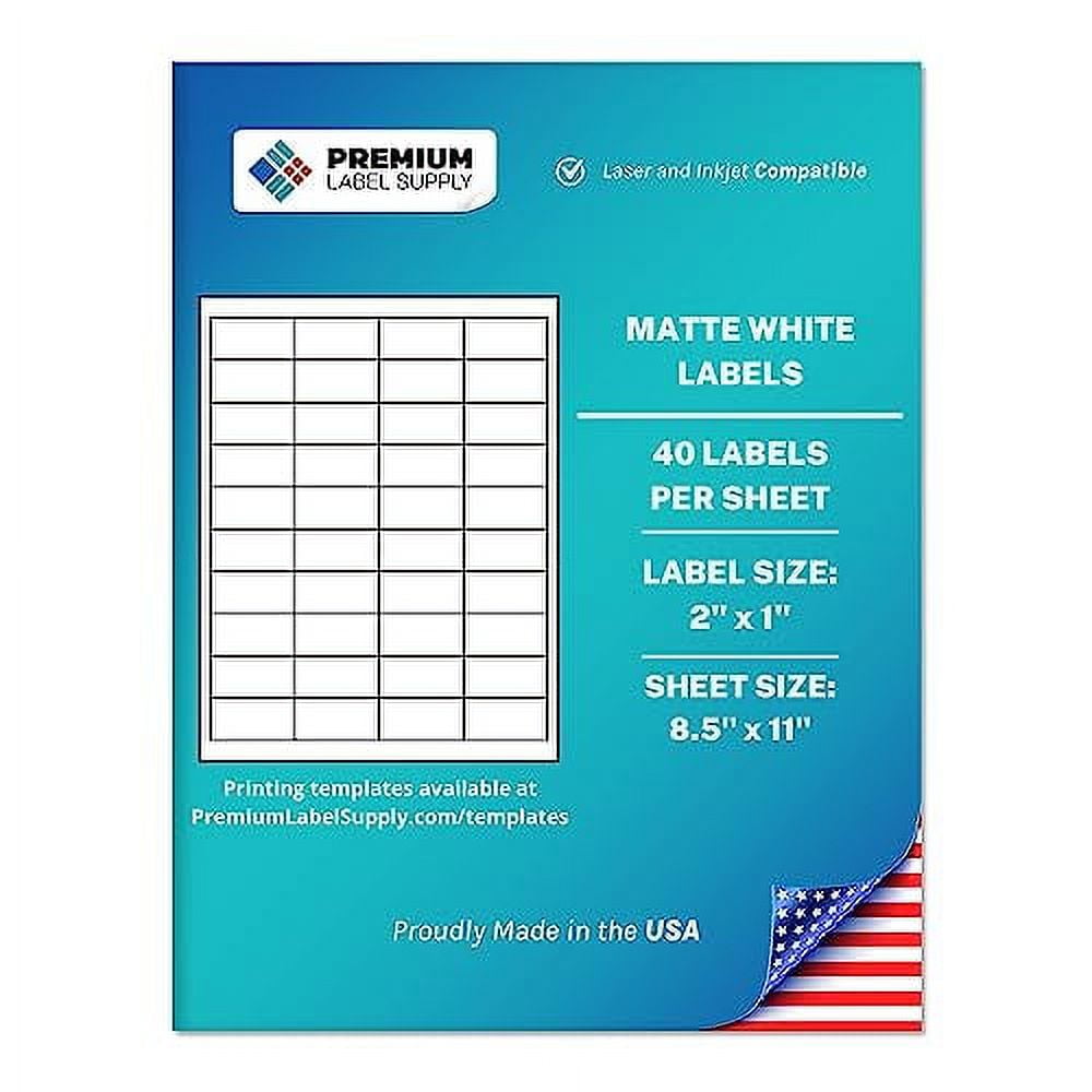 Premium Label Supply White Sticker Barcode Labels – 2" x 1" – Laser ...
