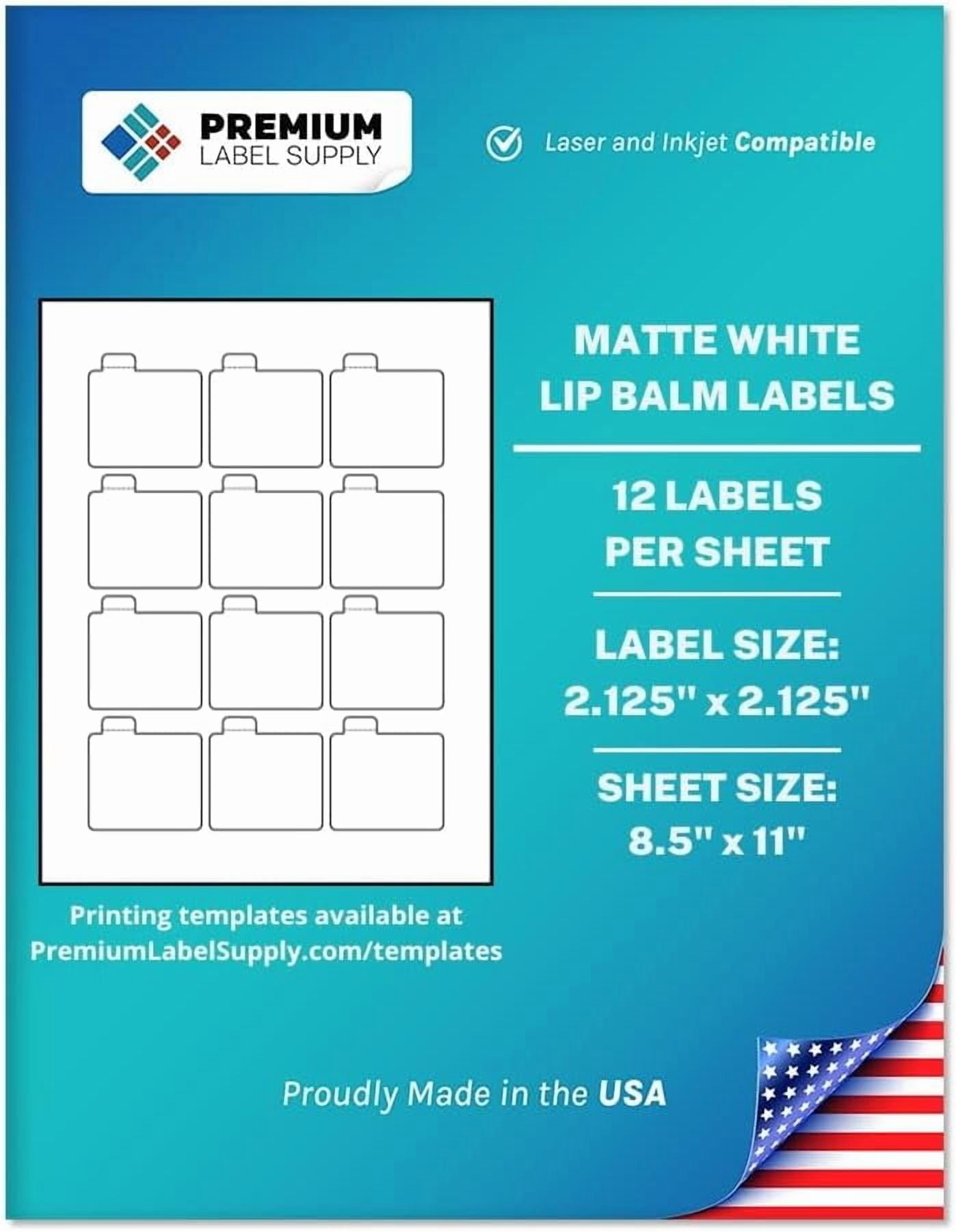 Premium Label Supply White Sticker Lip Balm Labels – 2.125" x 2.125 ...
