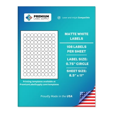 Pen + Gear Laser/Inkjet Self-Adhesive Round Labels, White, 3/4", 80 ...