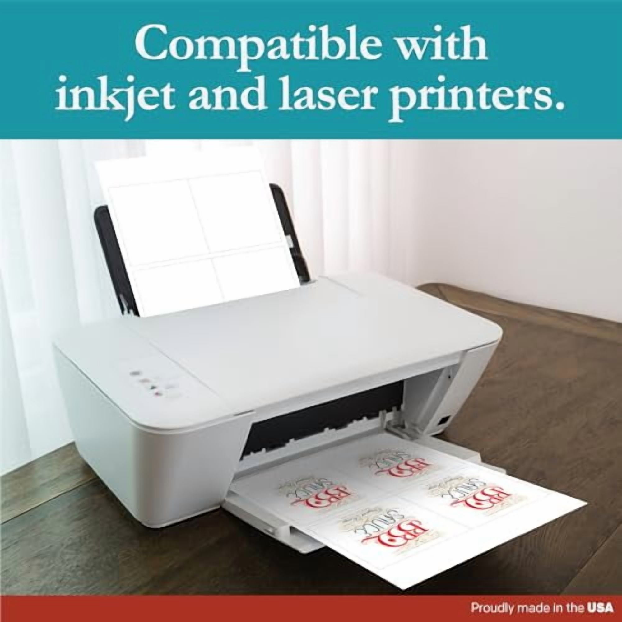 Premium Label Supply White Sticker Square Labels – 4" x 4" – Laser ...