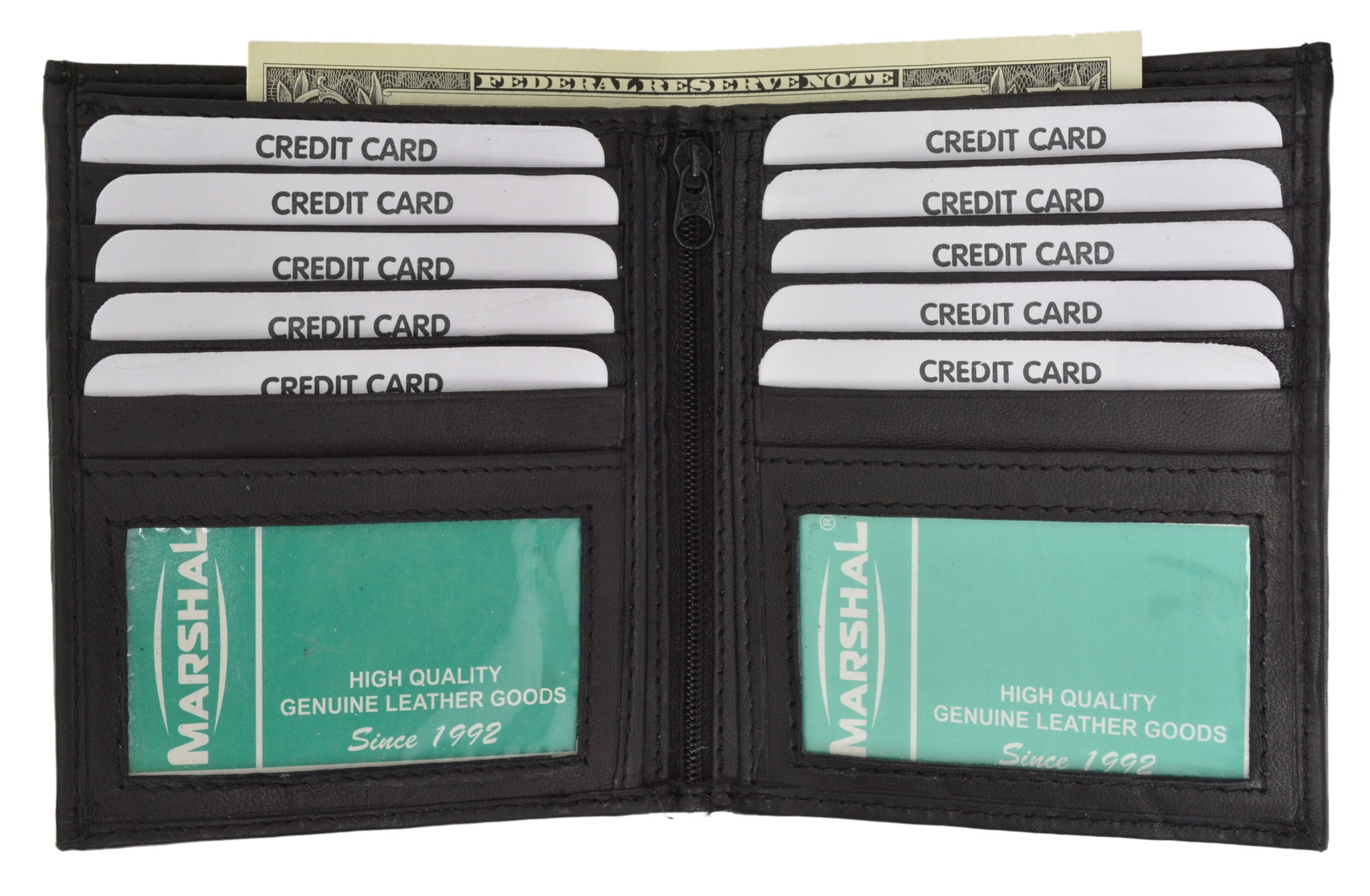 Premium Lambskin Leather Bifold European Hipster Credit Card Wallet P ...