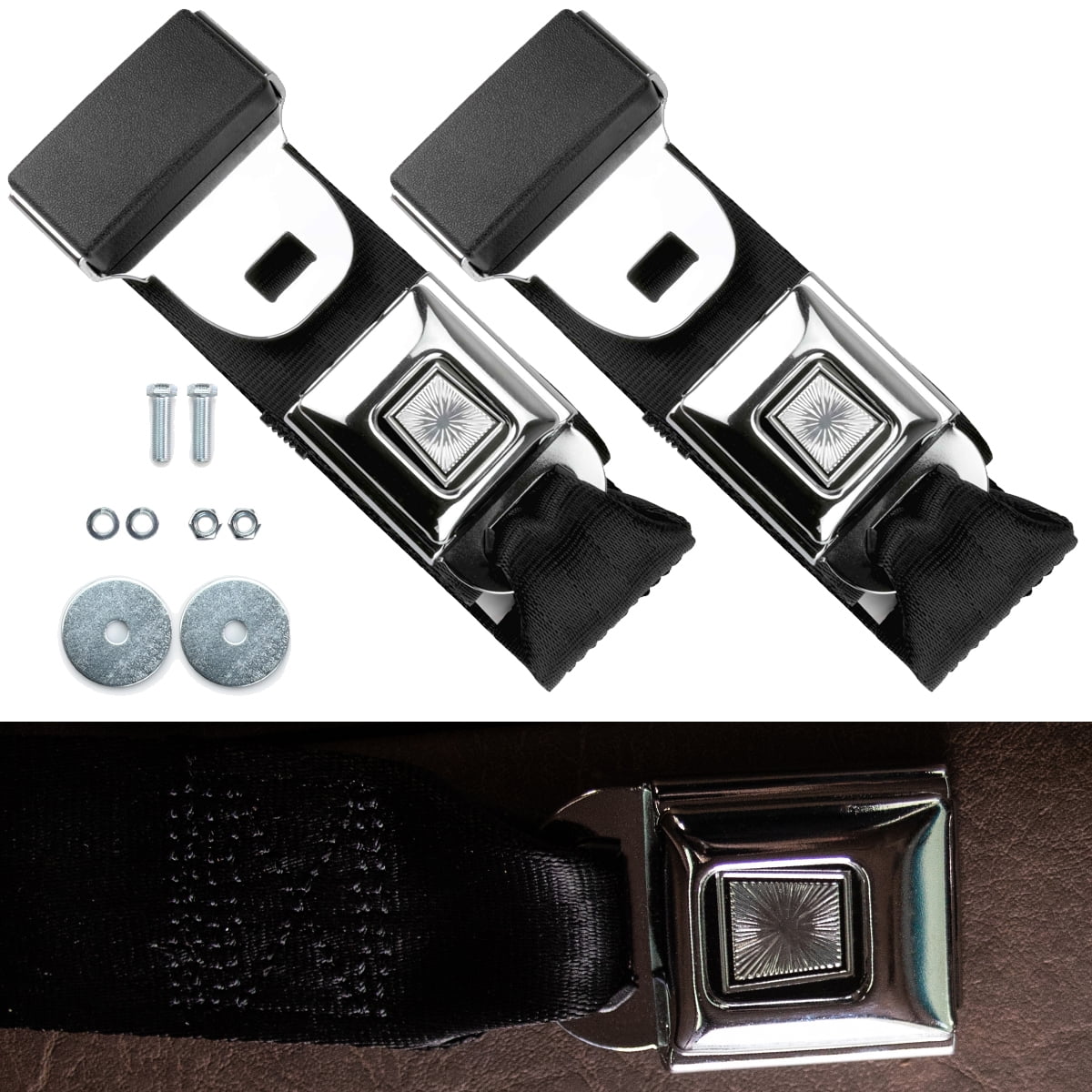 Premium Lap Seat Belts Complete Kit Classic Muscle Car Seatbelt Set ...