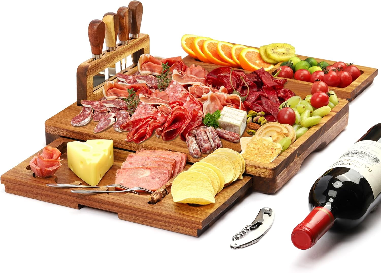 Premium Large Cheese Boards Acacia Charcuterie Boards Gift Set ...